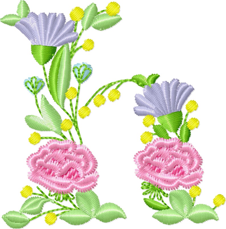 Meadow Flowers Font With Uppercase and Lower Case Letters - Etsy