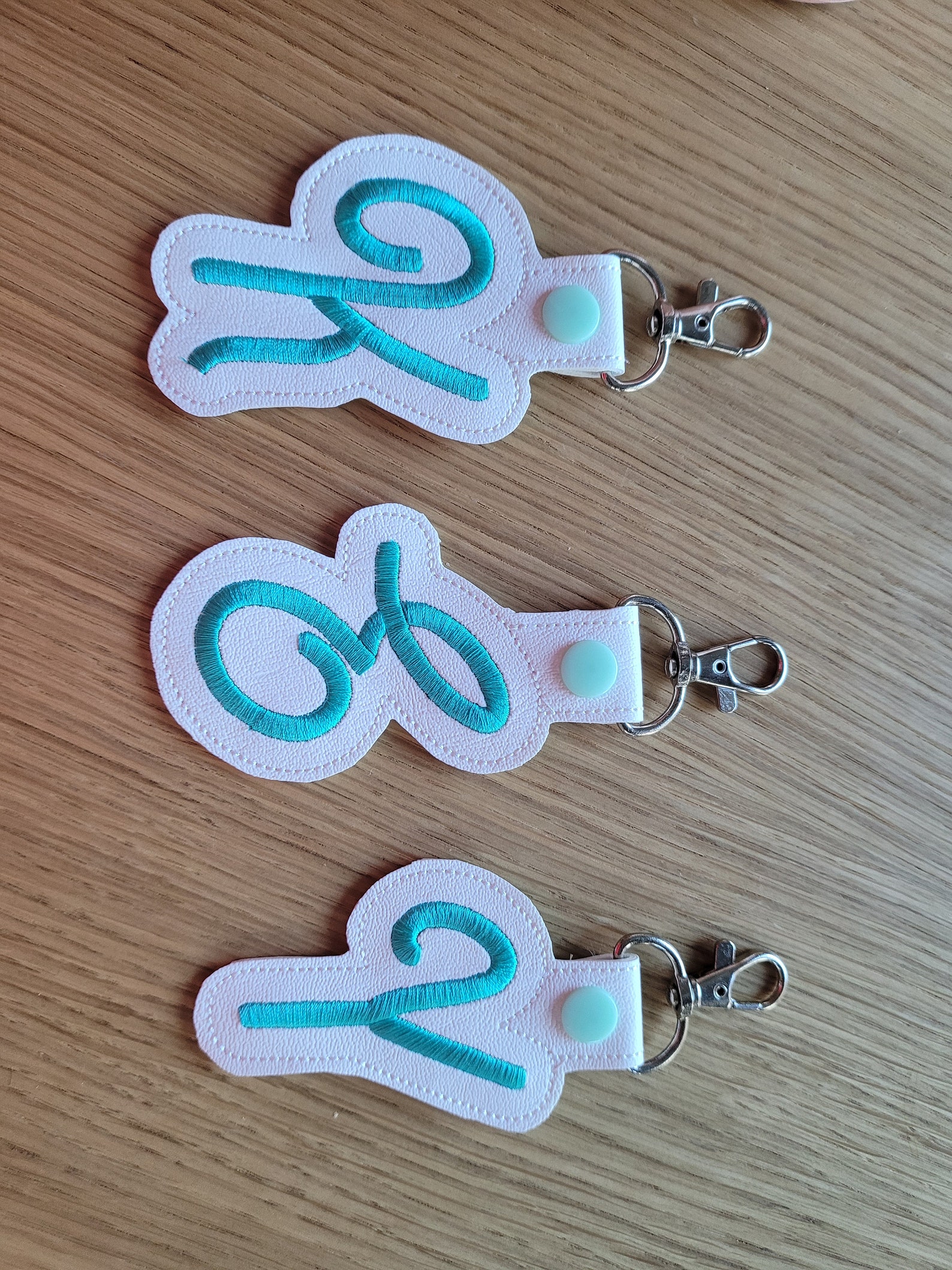 Key Fob Snap Tab Monogram Script Initial Letters From A up to - Etsy