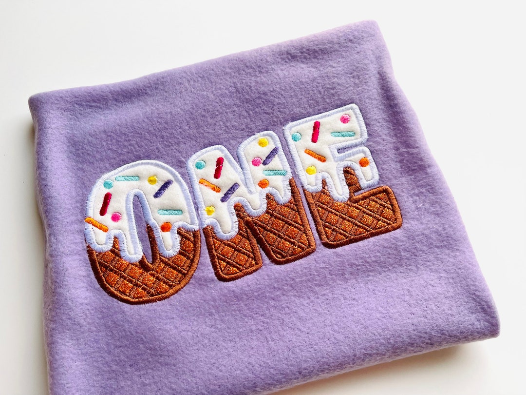 Ice Cream and Waffle Font Applique Machine Embroidery Designs Kids ...