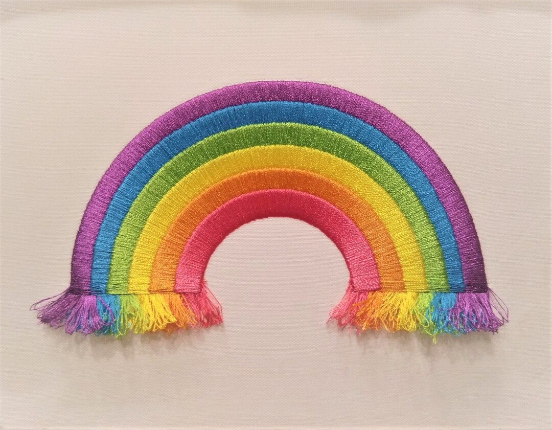 Rainbow in the Hoop Fringed Awesome Rainbow Machine Embroidery Designs ...