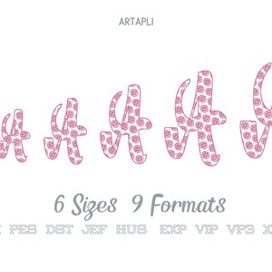 Polka Dot Font 2 Two Colors Script Cursive Alphabet Machine Embroidery ...