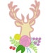 Buck Deer Flowers Bouqet Shabby Shick Silhouette - Machine Embroidery ...