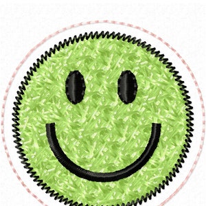 Happy Face Faux Patch Chenille Stitches and Glitter HTV Scraps Glitter ...