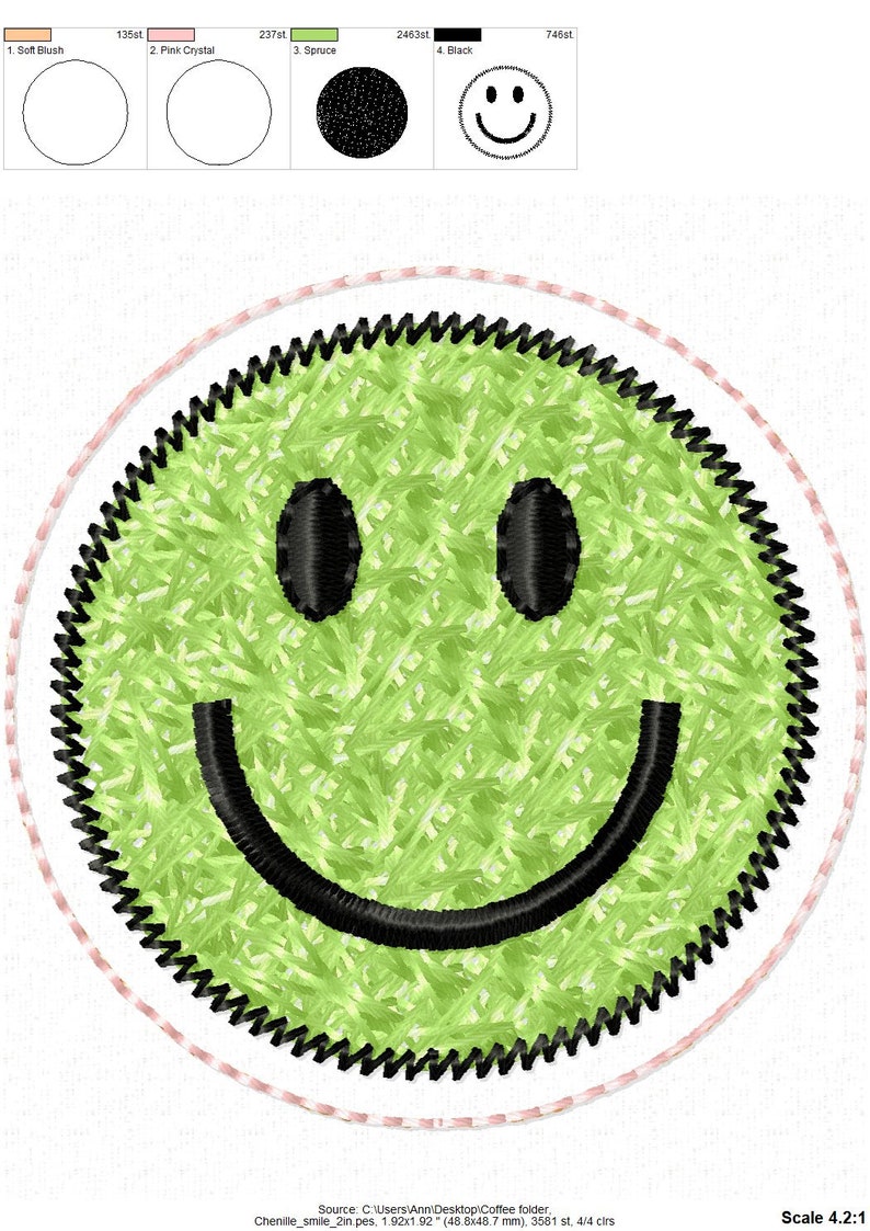 Happy Face Faux Patch Chenille Stitches and Glitter HTV Scraps Glitter ...