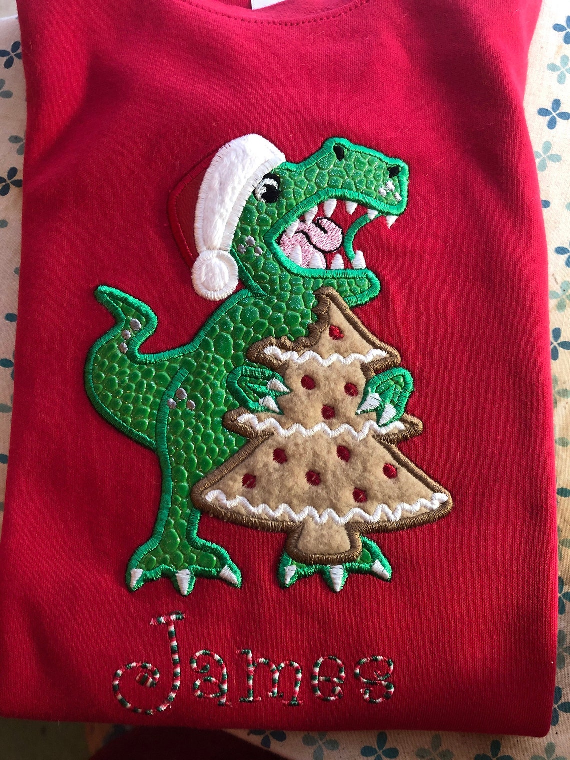 Bitten Christmas Tree Gingerbread and T-rex Christmas Dinosaur | Etsy