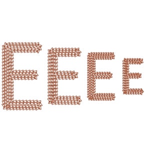 Mini Chain Font Hand Stitch Effect Chain Block Font Machine Embroidery ...