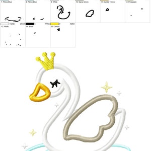 Swan Embroidery Appliqué Designs, Swan Pattern Applique Machine ...