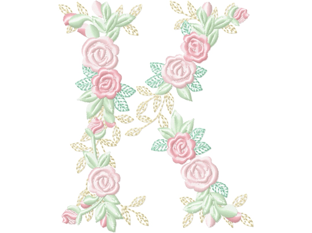 Delicate Roses Floral Letter K Garden Flag Monogram Flowers Flower ...