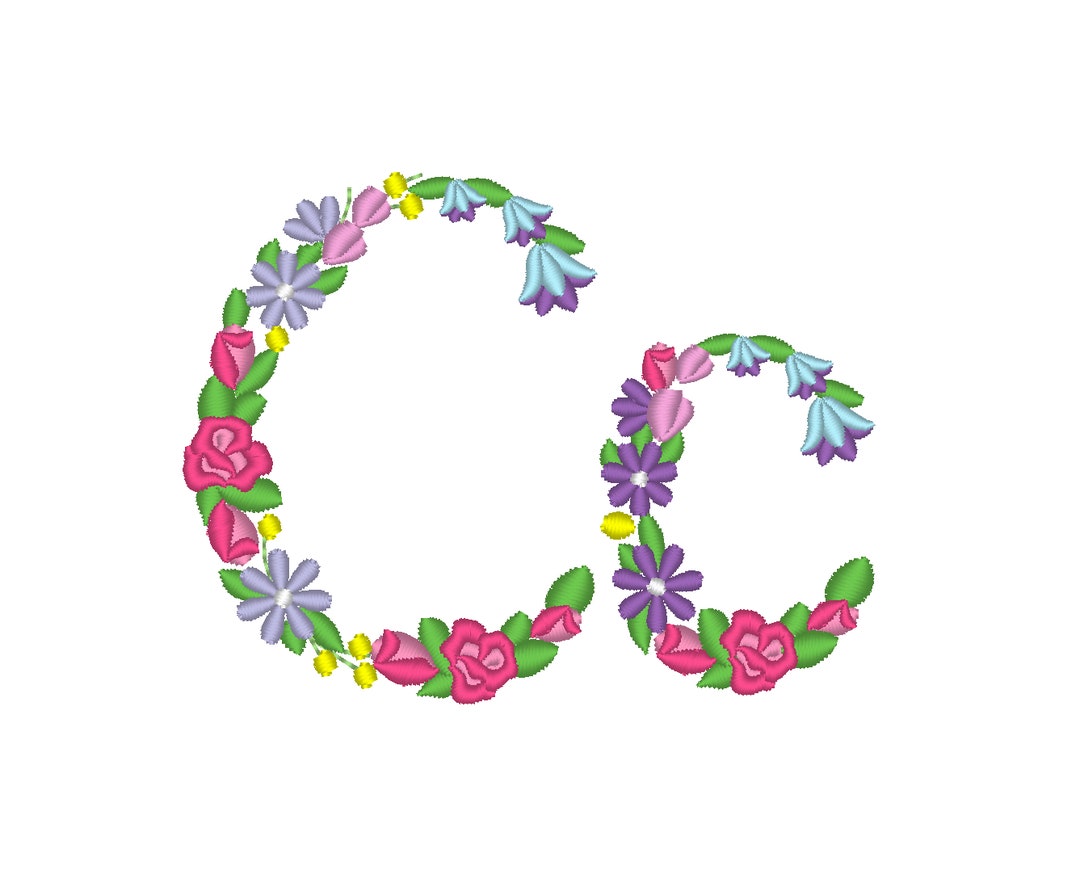 Meadow Bluebell Rose Floral Letter C Monogram Flowers Flower Flowered ...