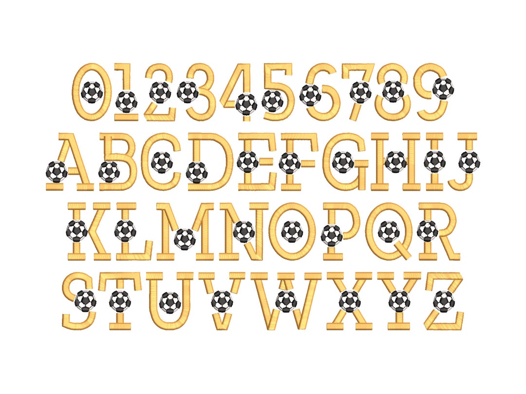 Puffy Soccer Font Puffy Foam Embroidery Fonts Sport Alphabet Letters ...