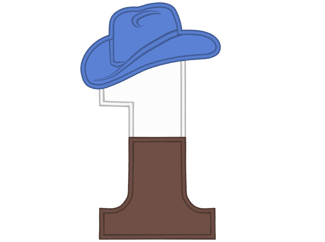 Little Cowboy Number Embroidery Birthday Number Applique Cowboy 1 ...