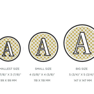 Embossed Classy Circle Monogram Terry Towel Font Alphabet Letters A-Z ...