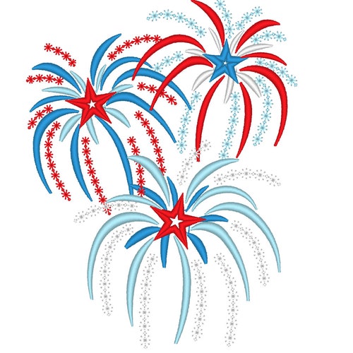Happy 4th of July Word Art Patriotic Fireworks Machine - Etsy