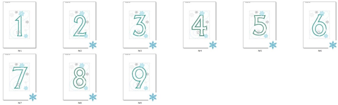 Frozen Birthday Snowflakes Numbers , Machine Embroidery Applique ...