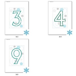 Frozen Birthday Snowflakes Numbers , Machine Embroidery Applique ...