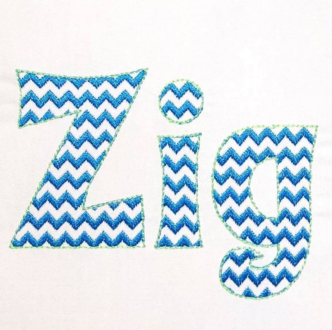 Chevron RIC RAC Font Light Sketch Outline Machine Embroidery Designs ...