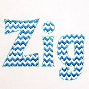 Chevron RIC RAC Font Light Sketch Outline Machine Embroidery Designs ...