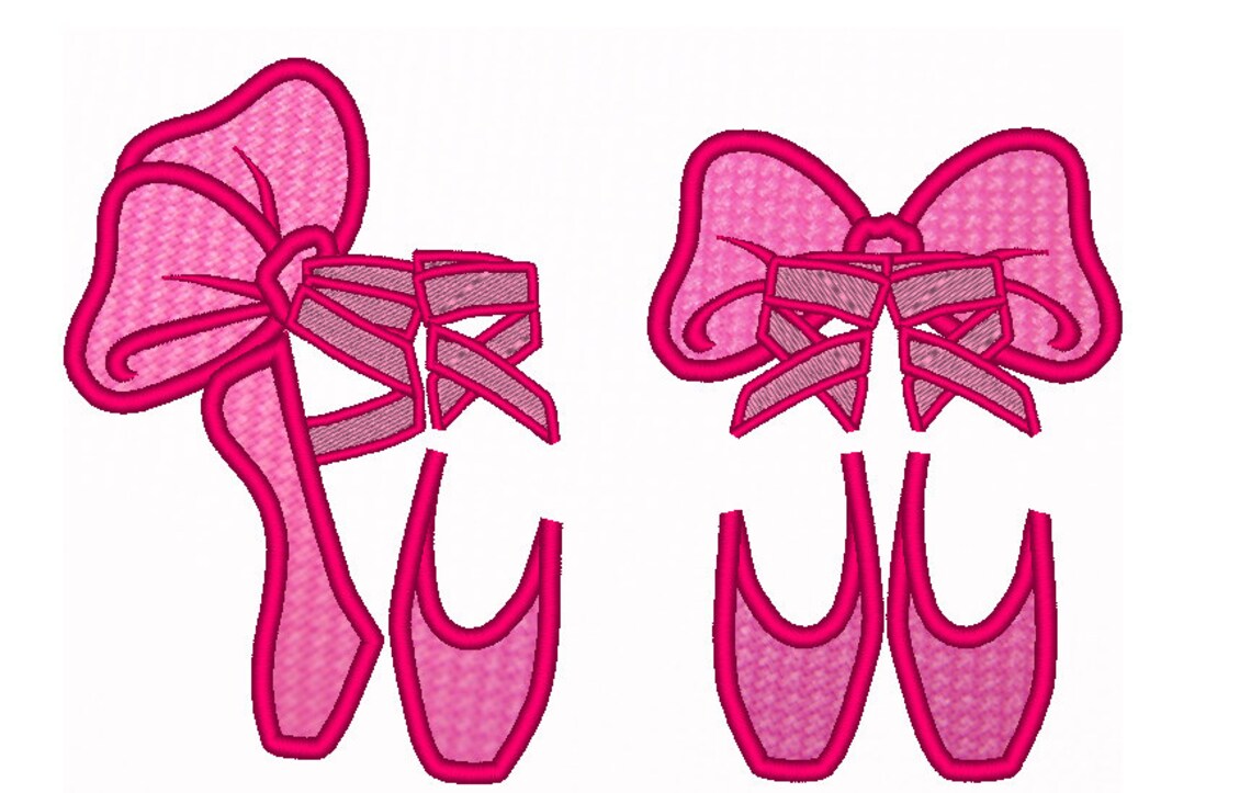 Ballerina Shoes Machine Embroidery Applique Designs and - Etsy