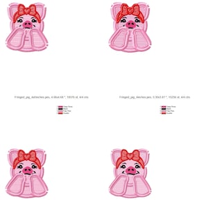 Cute Little Fringed Pig Piggie Piggy Piglet Girl Machine Embroidery ...