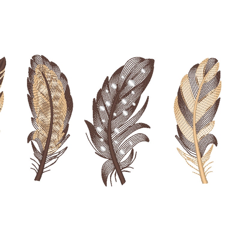 Machine Embroidery Feather Designs - Etsy
