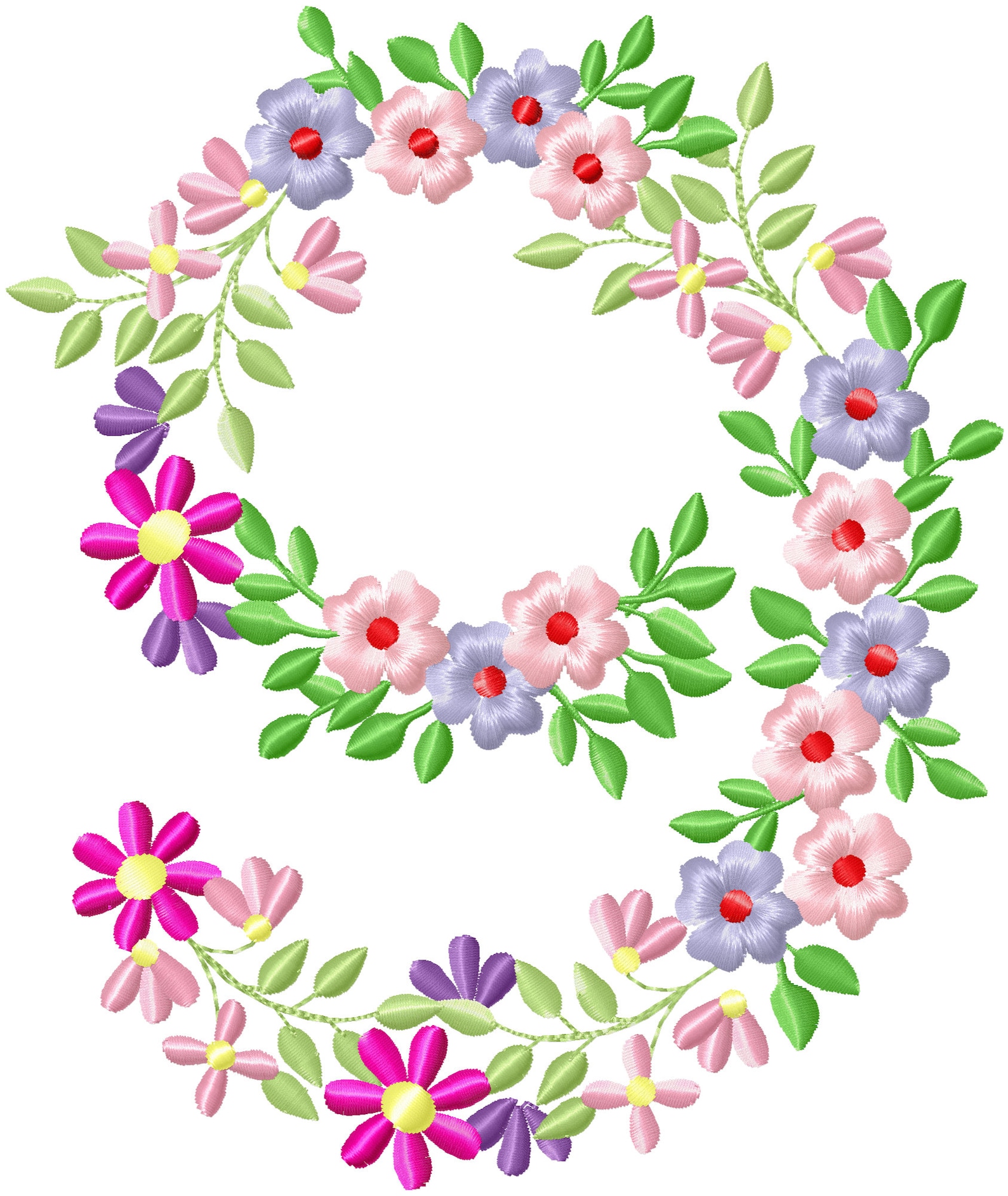 Country Floral Numbers Set 1-9 Birthday Flowers Garden Monogram ...