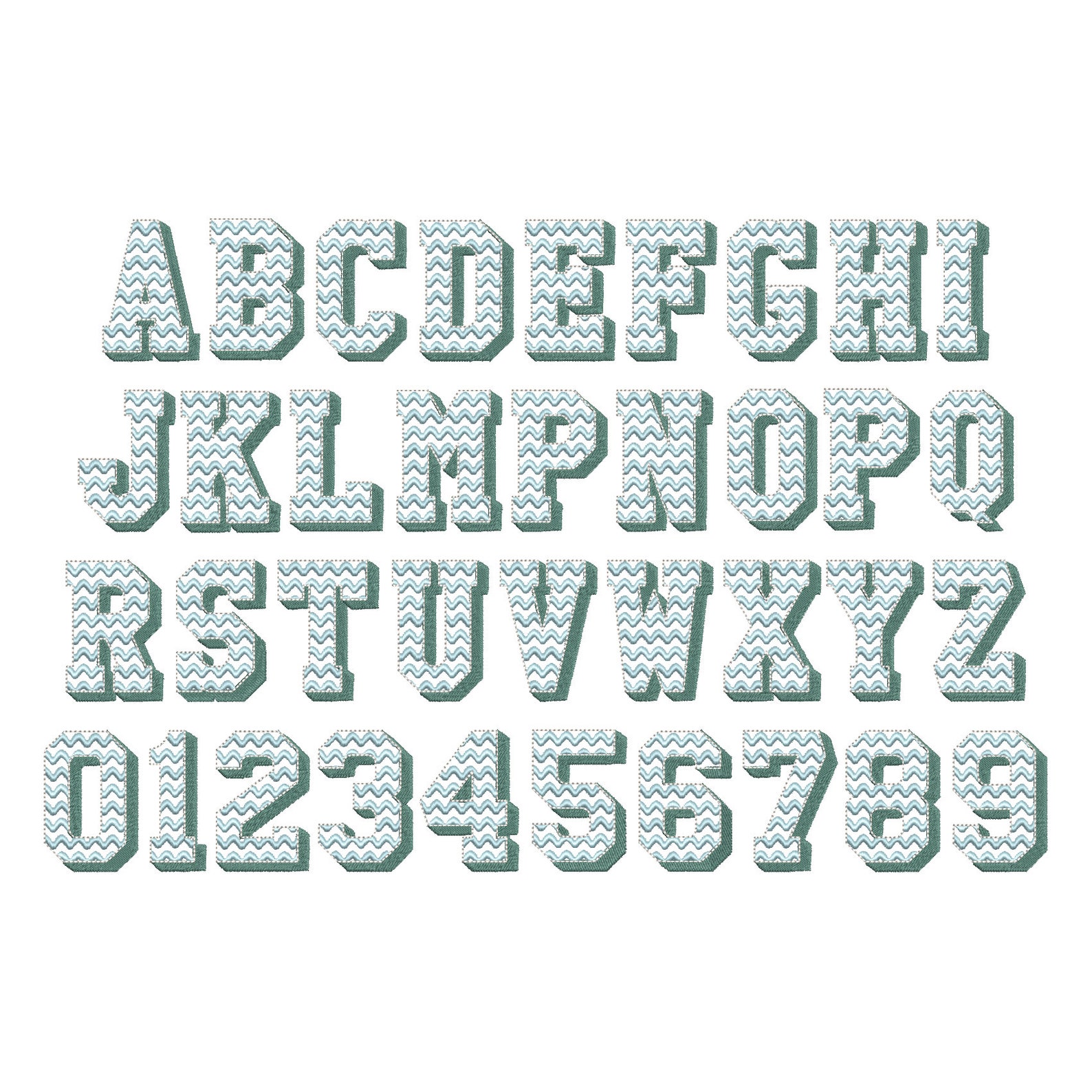 SET of 4 Patterned Fonts Dots Checks Waves and Cubes Alphabet Letters ...