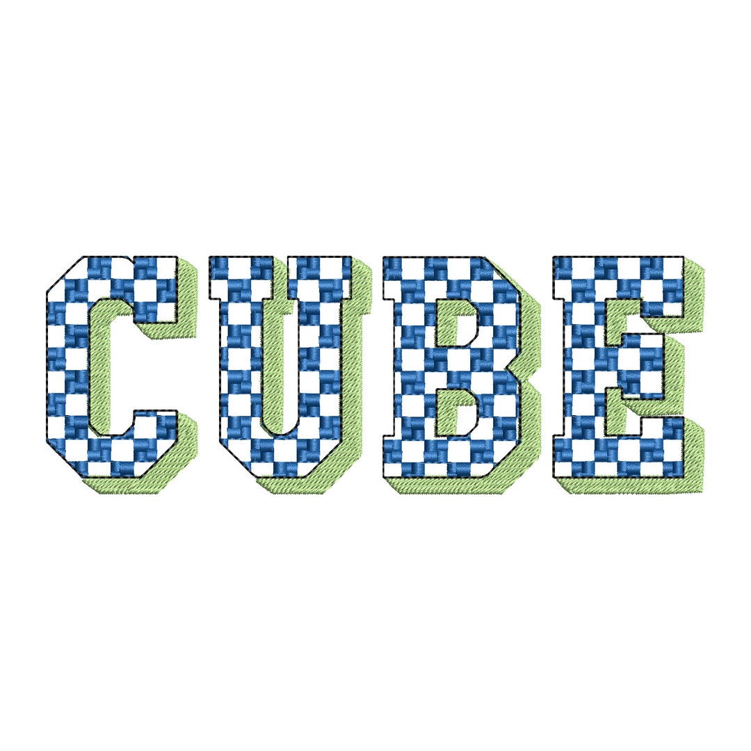 Cube Patterned Font 3 Three Colors Shadow Alphabet Letters and Numbers ...