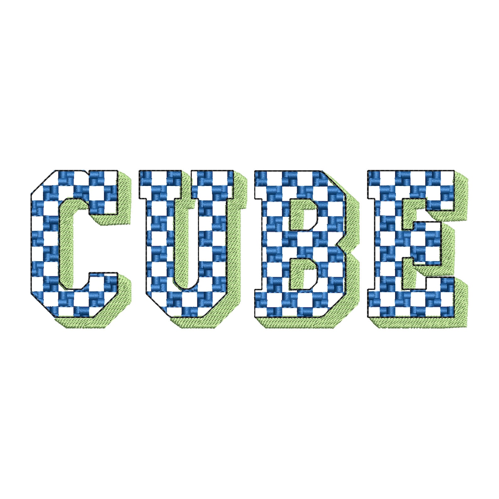 Checks Patterned Font 3 Three Colors Shadow Alphabet Letters Numbers ...