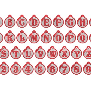 Christmas Alphabet Monogram Ornaments and Unique Hanger Bow Ribbon FSL ...
