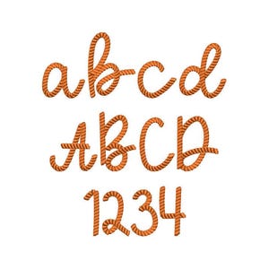 Rope Stitch FONT Machine Embroidery Designs Assorted Mini Sizes 1 to 3 ...