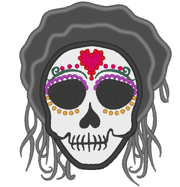 Calaca skeleton skull Day of the Dead Embroidered | Etsy