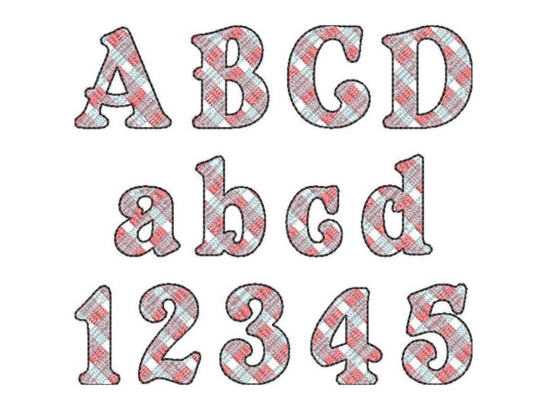 Old Fashioned Tartan Font Plaid Gingham Buffalo Light Sketch Outline ...