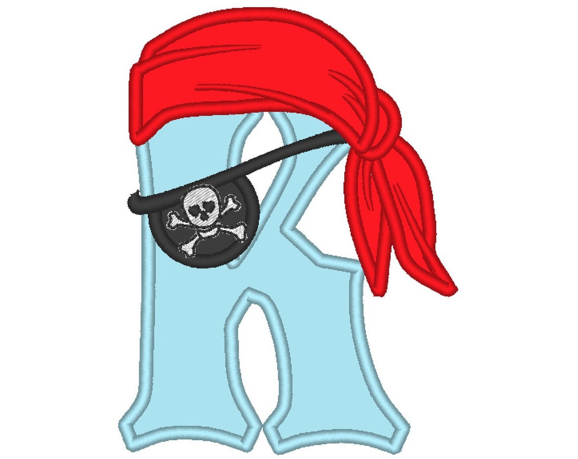 Pirate Alphabet Embroidery Letter K Machine Embroidery | Etsy