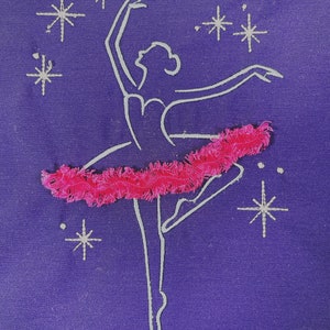 Ballerina Ballet Dancer Sparkling Silhouette Embroidery Star Girl Light ...