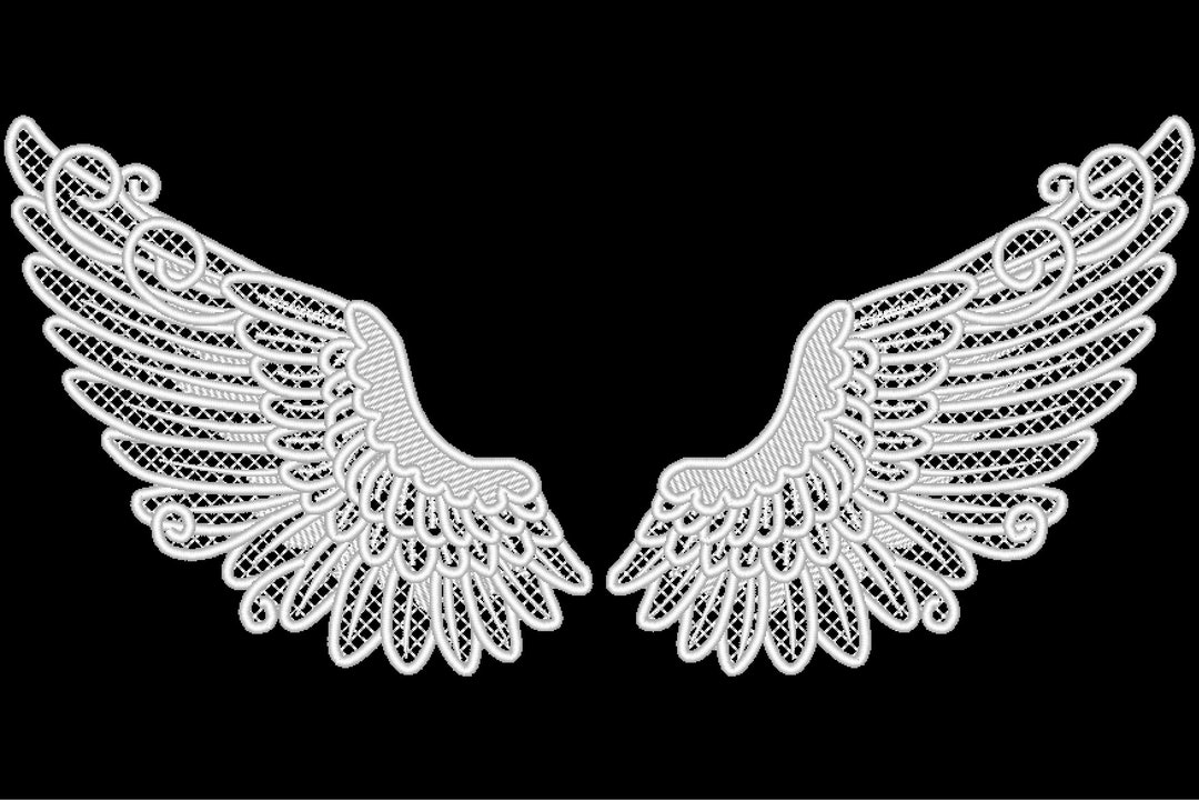 FSL, Free Standing Lace Angel Wings Machine Embroidery Designs for Hoop ...
