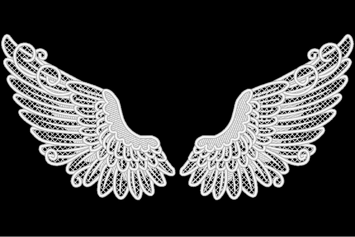 FSL, Free Standing Lace Angel Wings Machine Embroidery Designs for Hoop ...