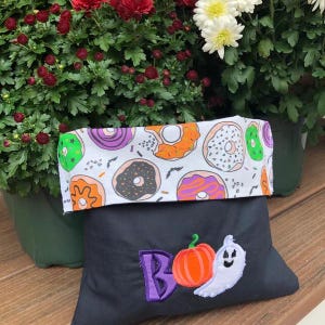 Boo Little Boo Ghost With Pumpkin Halloween Applique Machine Embroidery ...