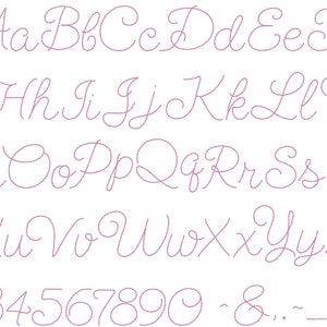 Classic Script Hand Stitch Effect FONT Machine Embroidery Designs Small ...
