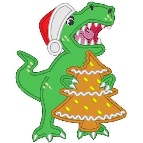 Bitten Christmas Tree Gingerbread and T-rex Christmas Dinosaur | Etsy