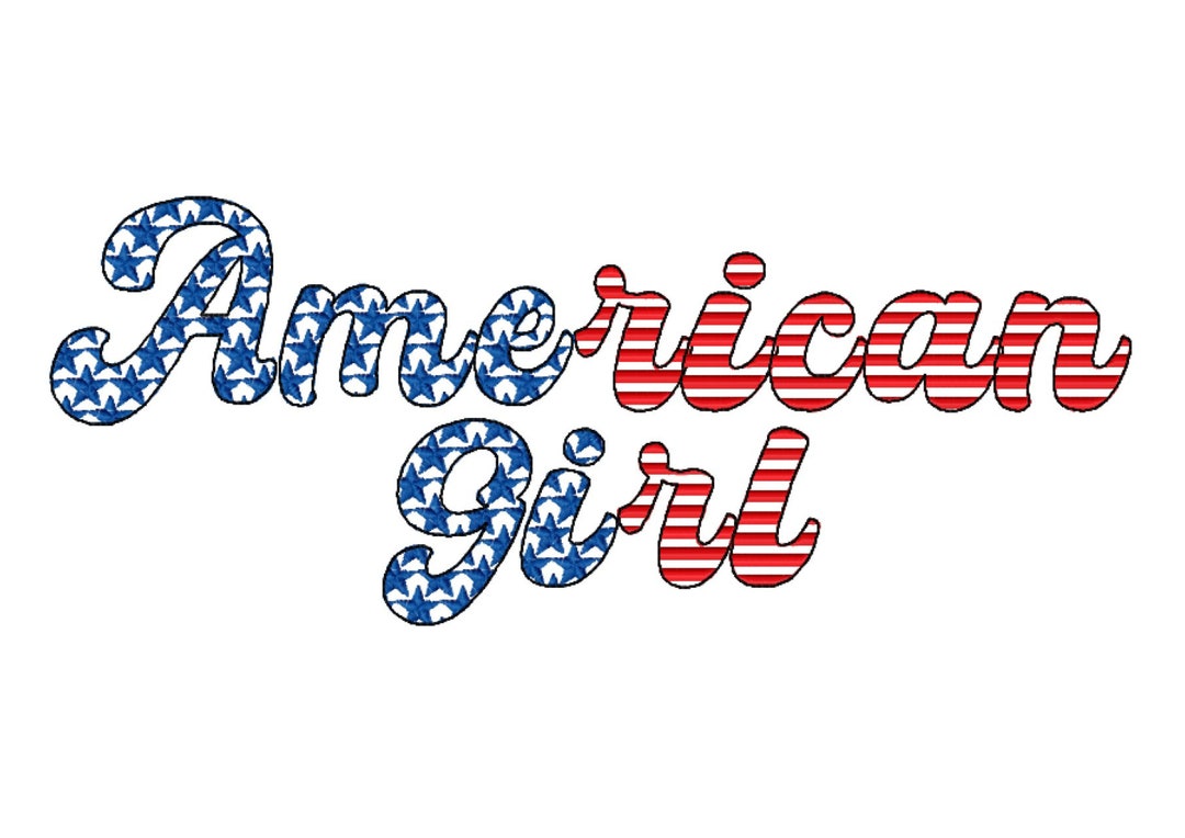 Patriotic Stars and Stripes Cursive Font SET of 2 Types Machine ...
