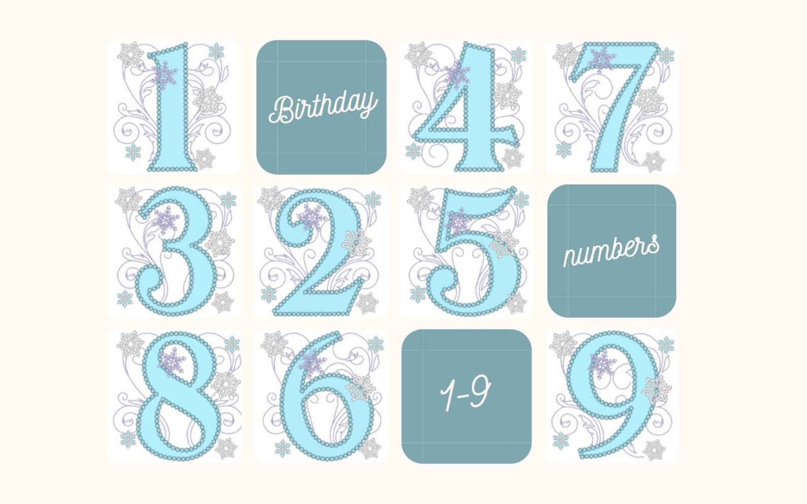 Frozen Swirls Birthday Number FOUR 4 With Wide Pearl Stitch - Etsy