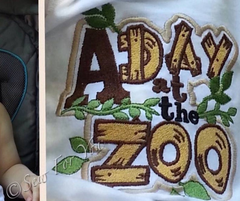 A Day at the Zoo Title Patch Machine Embroidery Applique - Etsy