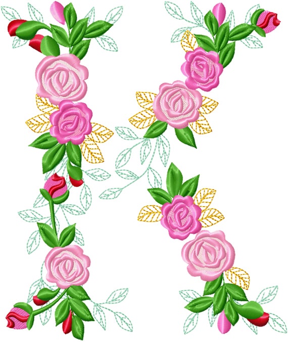 K Letter In Rose