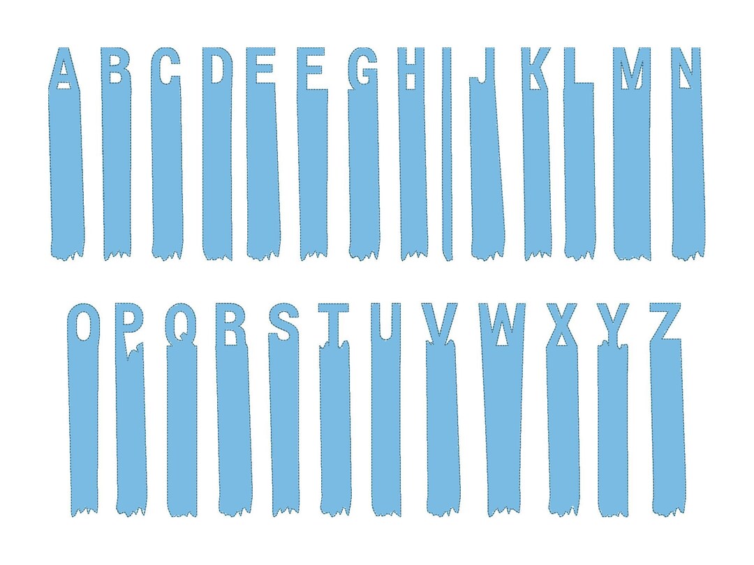 Brush Stroke Font Raggedy Edge Applique Alphabet Letters Machine ...