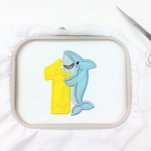 Baby Shark Birthday Number 4 FOUR Bitten Number Baby Kids Boy Birthday ...