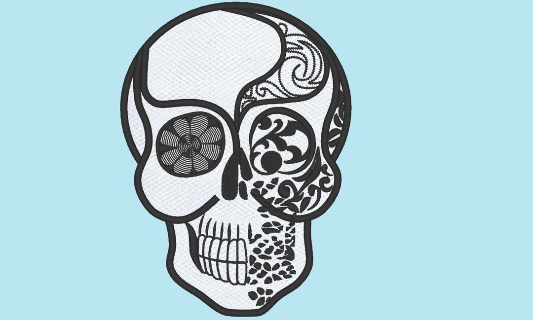 Skull Applique Embroidery - Machine Embroidery Applique Designs - 4 5 ...