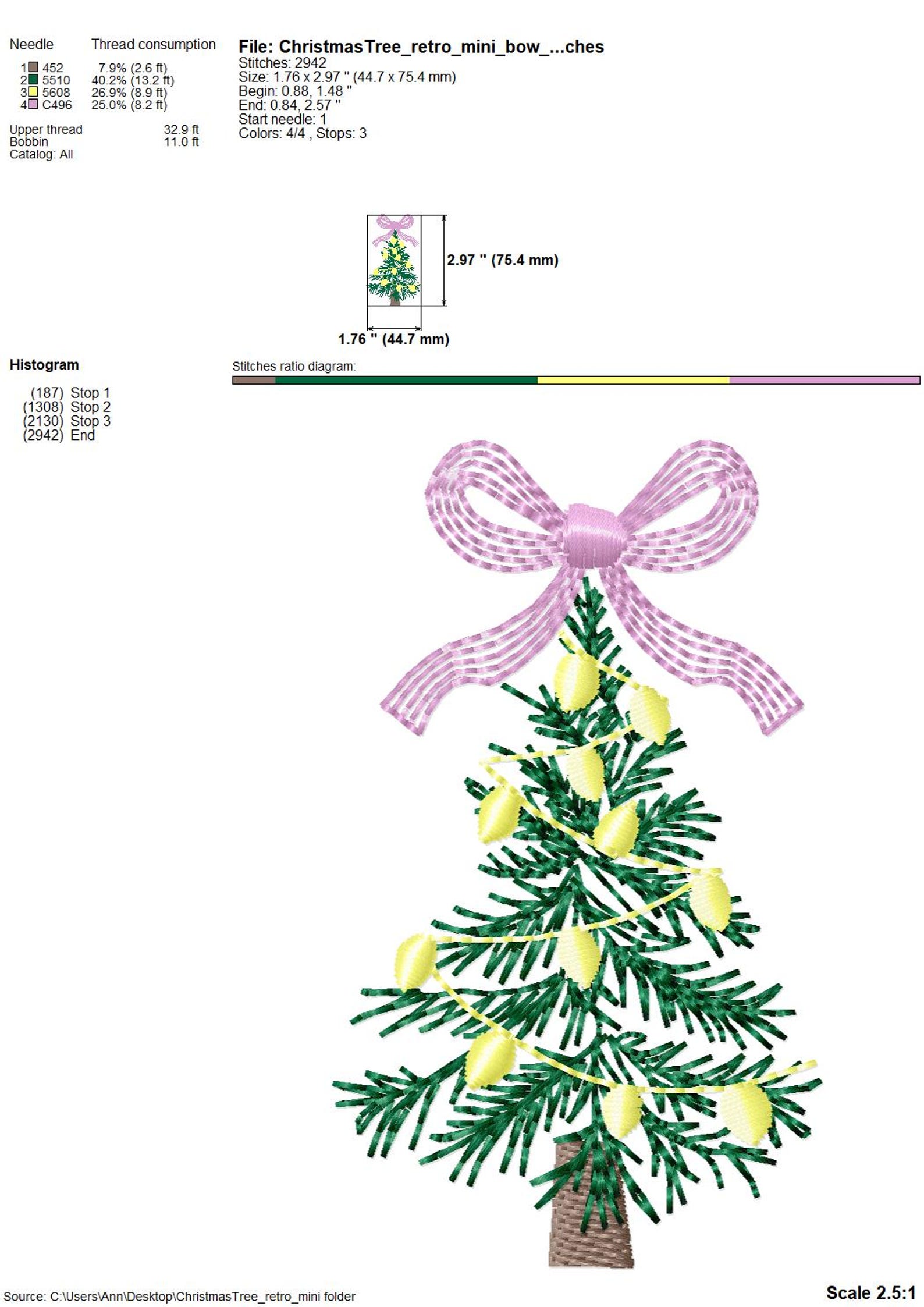 Mini Tiny Wee Christmas Tree With Garland Lights and Bow Spruce Machine ...