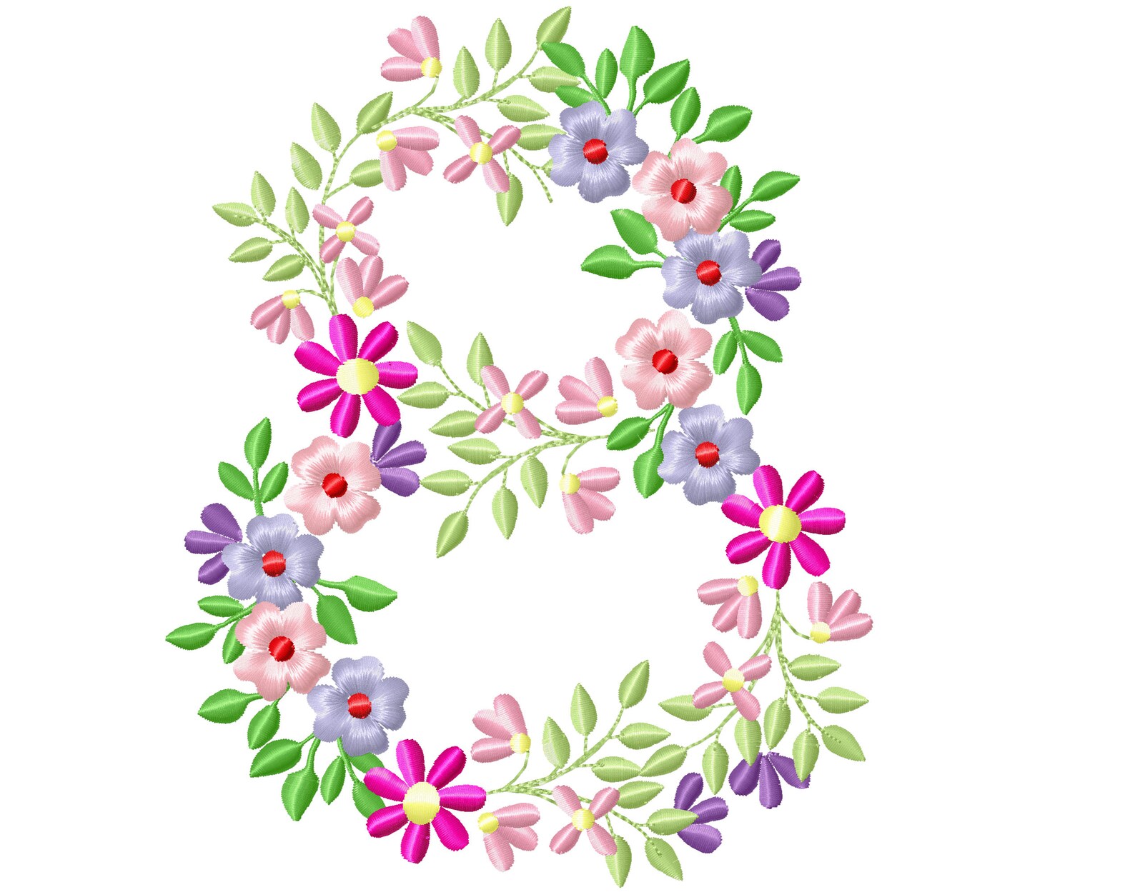 Country Floral Birthday Number 8 Farm Flowers Number Flowered - Etsy