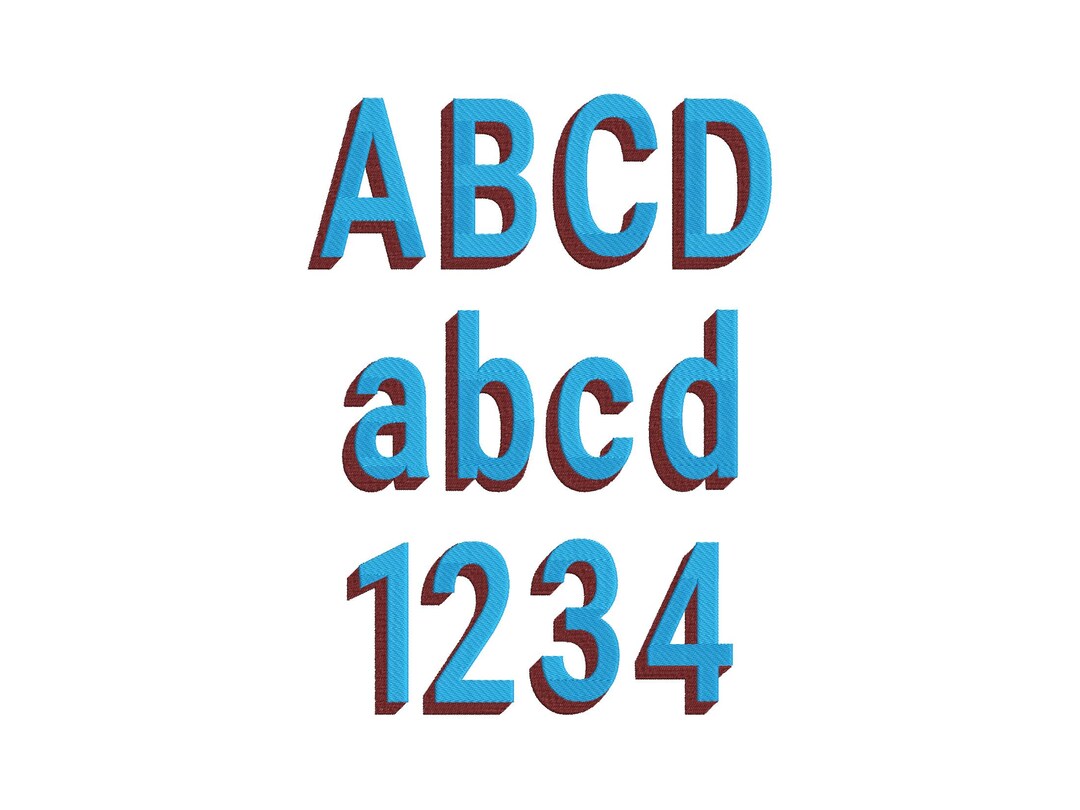 Block Type Shadow Font Fill Stitch Varsity Collegiate Alphabet Machine ...