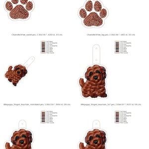 Little Puppy and Dog Paw SET of 2 Eyelet Keychain Cockapoo Goldendoodle ...